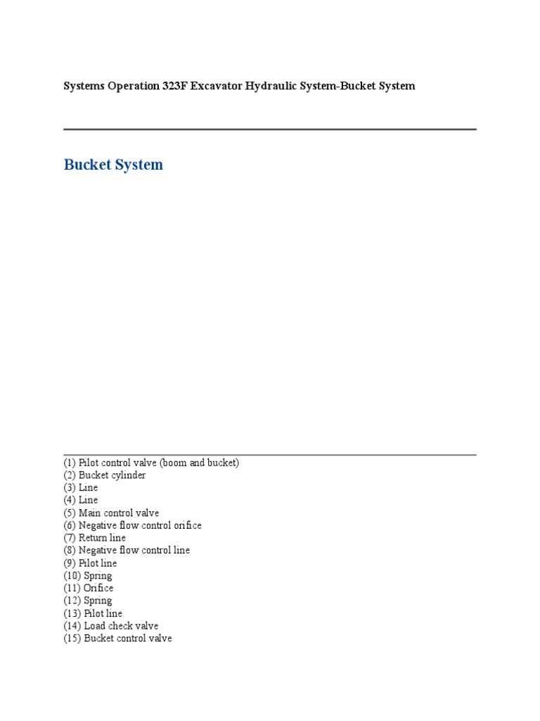 Excavator Hydraulic System-Bucket System | PDF | Valve | Pump