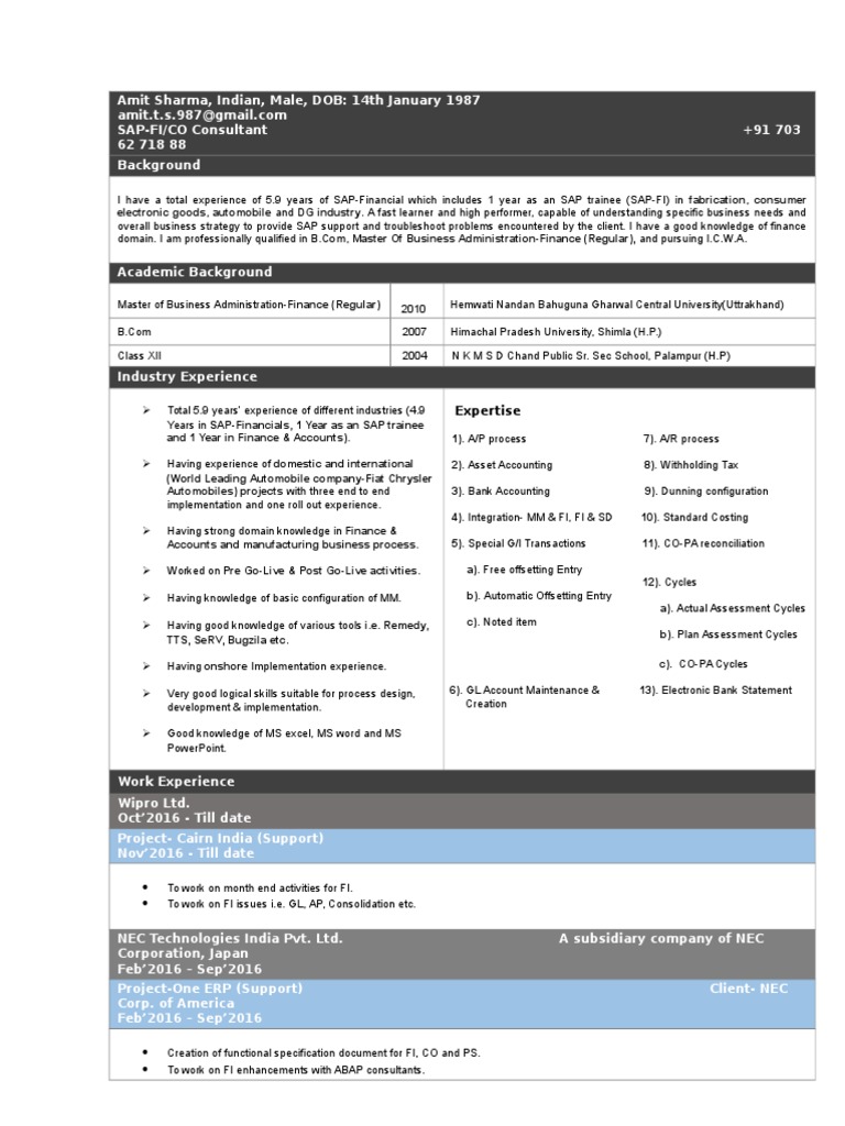 CV Sap-Fico | PDF | Taxes | Business Process