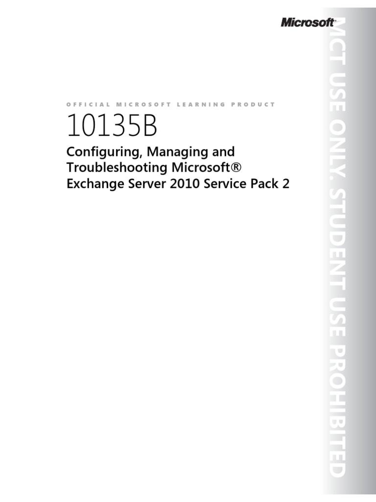 10135B ENU TrainerHandbook | PDF | Microsoft Exchange Server | License