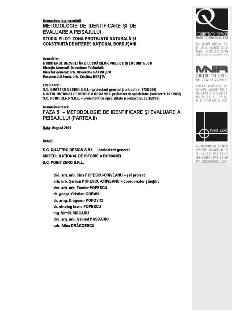 Metodologie de Identificare - I de Evaluare A Peisajului PDF | PDF