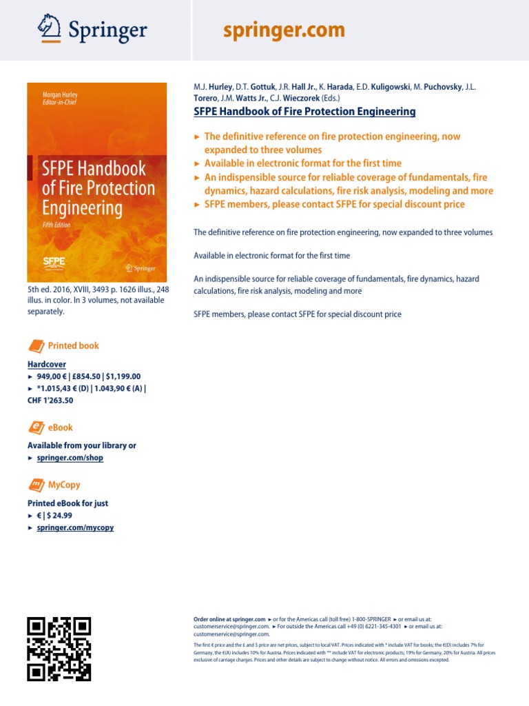SFPE Handbook of Fire Protection Engineering: Torero, J.M. Watts JR., C ...