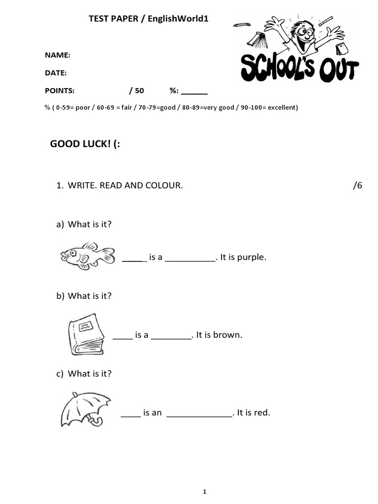 Good Luck! (:: Test Paper / Englishworld1 | PDF
