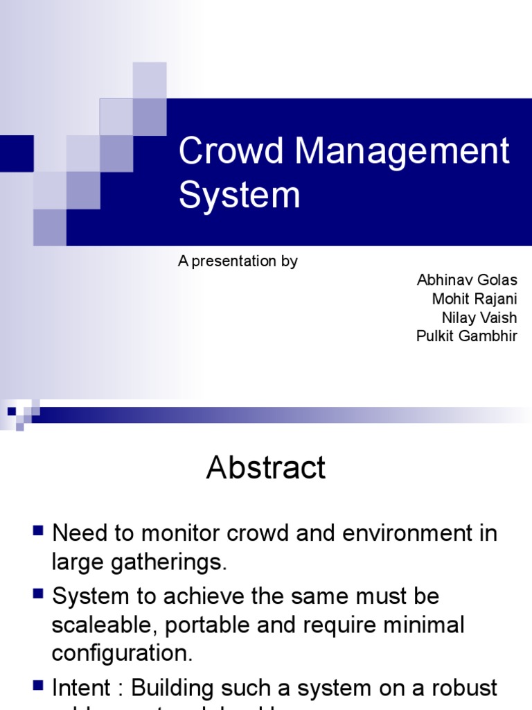 Crowd Management System | PDF | Routing | Computer Network