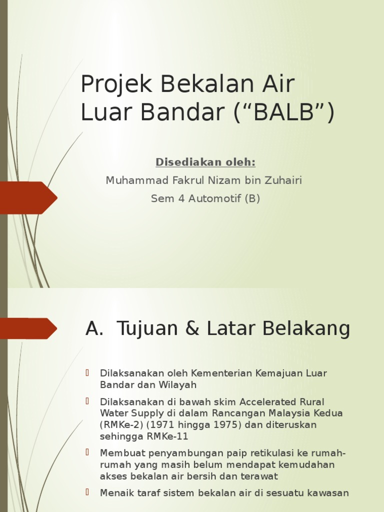 Projek Bekalan Air Luar Bandar | PDF