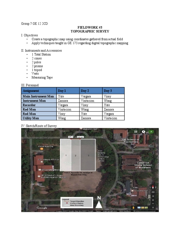 Topographic Survey Fieldwork Report | PDF | Surveying | Topography