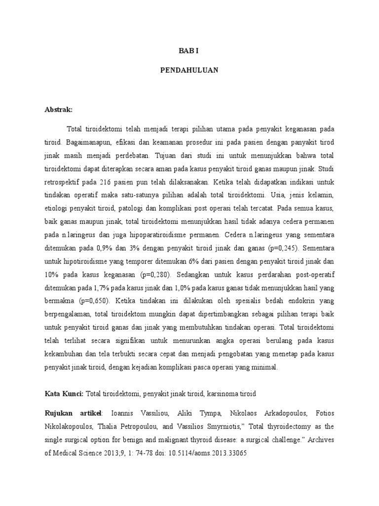 Jurnal Reading Total Tiroidektomi | PDF
