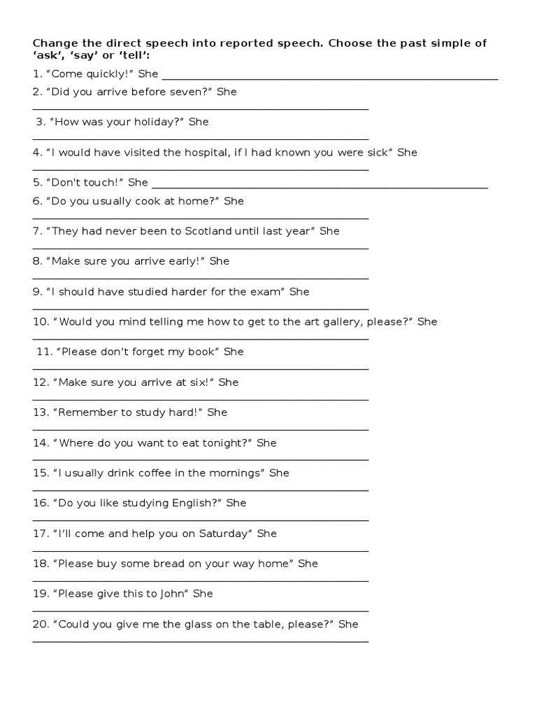 Reported Speech Mix | PDF