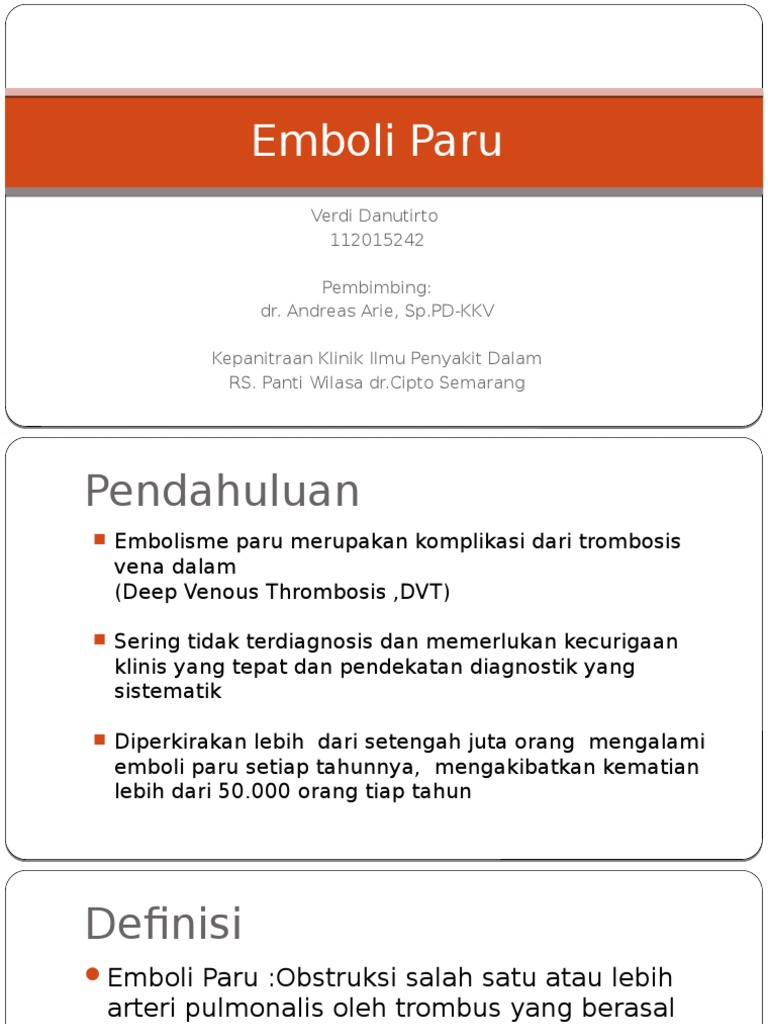 Penanganan dan Diagnosis Emboli Paru | PDF | Sains & Matematika