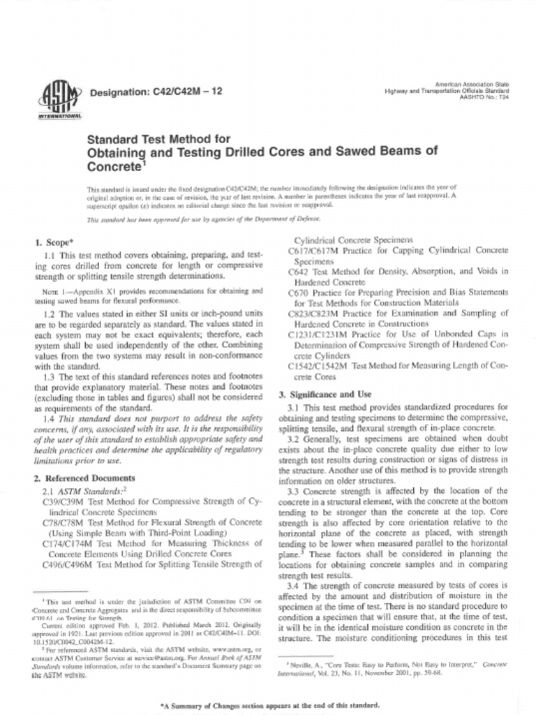 ASTM C42 Concrete Coring