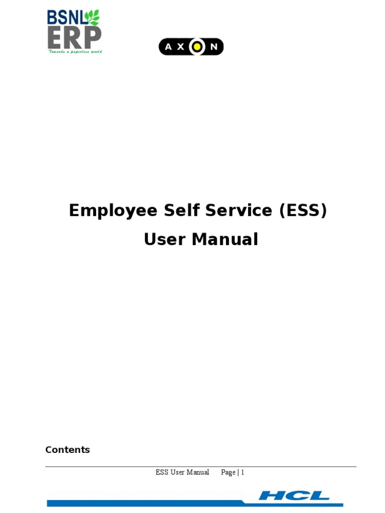 Employee Self Service - BSNL ERP User Manual | PDF | Human Resource ...