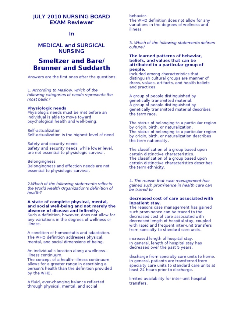 Medical and Surgical Nursing Pointers | PDF | Urinary Incontinence ...