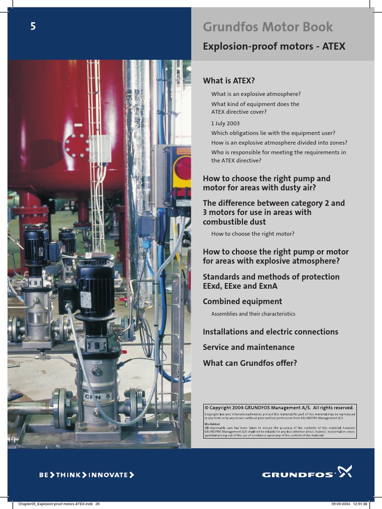 Grundfos Explosion Proof Motors ATEX PDF | PDF | Combustion | Fuels