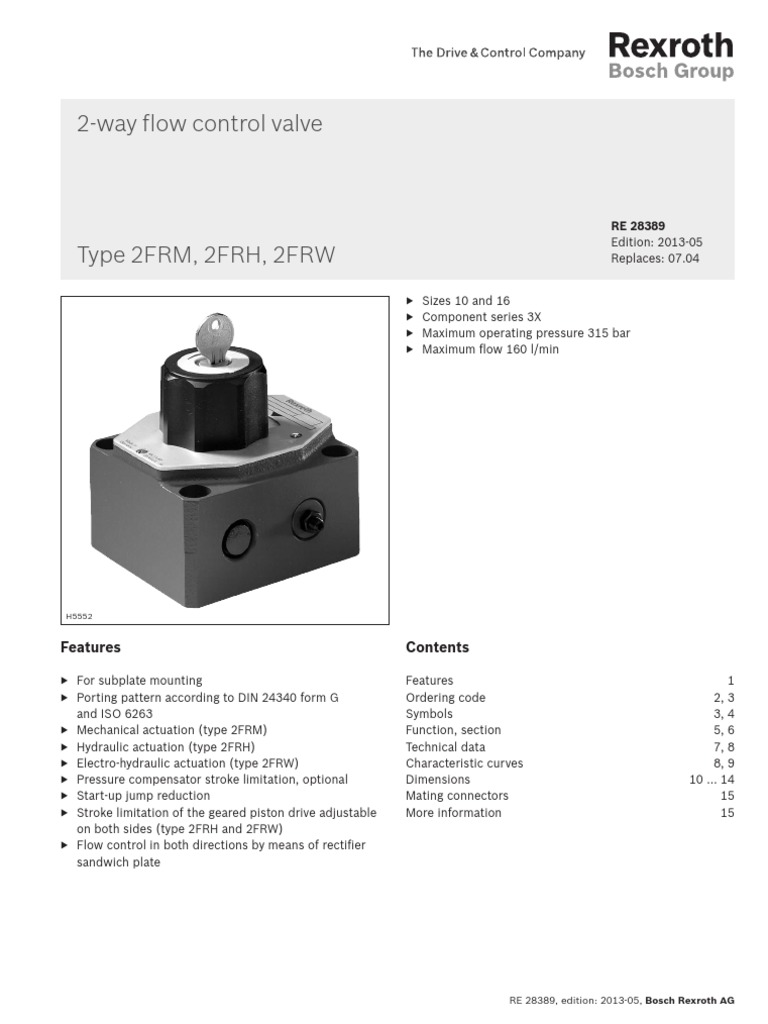 2frm Rexroth Re28389 | Download Free PDF | Valve | Throttle