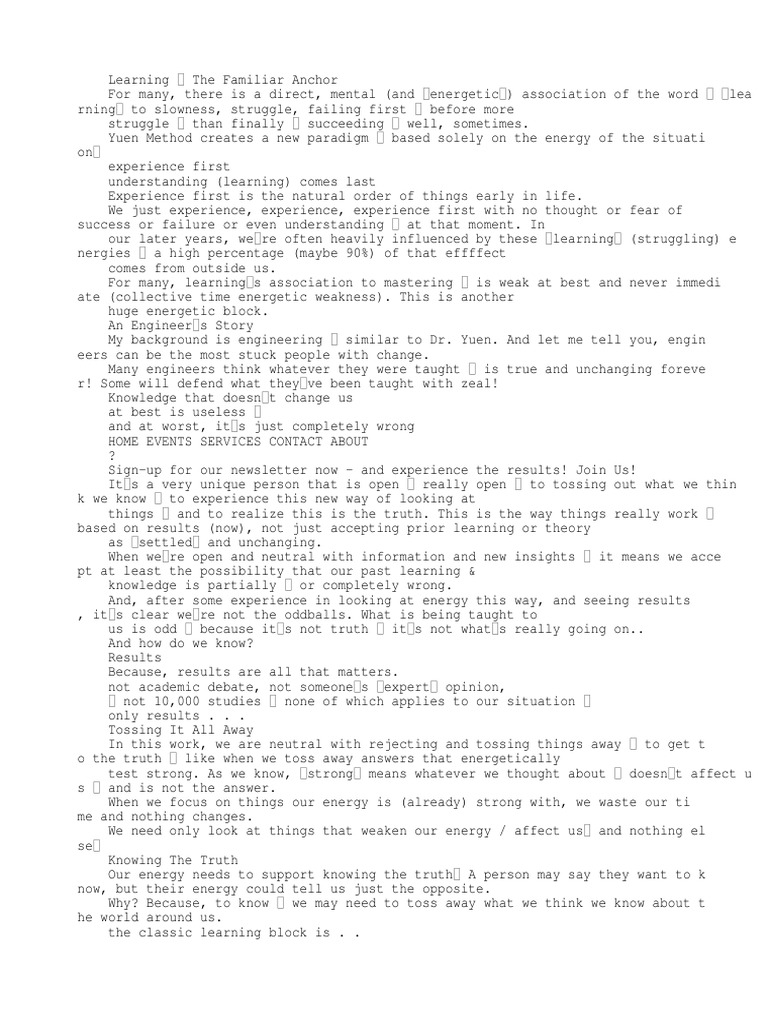 Yuen Method - The Learning Anchor | PDF | Truth | Learning