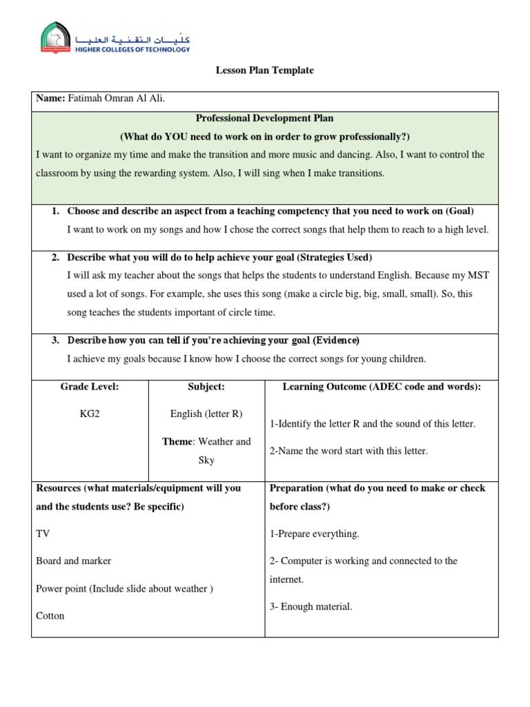 Grade R Lesson Plan: Letter R Activities | PDF | Lesson Plan | Pedagogy