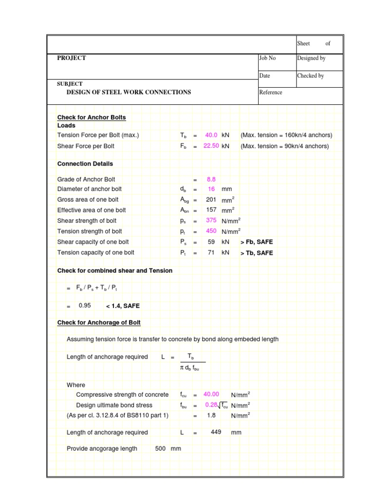 Anchor Bolt Check | PDF