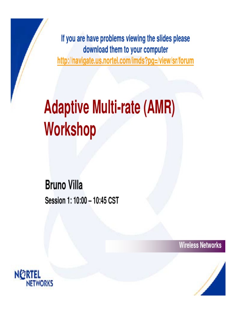 Adaptive Multi-Rate (AMR) | PDF | Gsm | Telecommunications