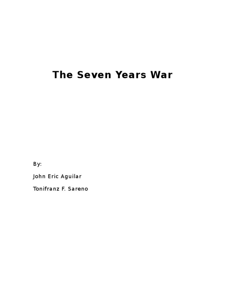 The Seven Years War | PDF | 2nd Millennium Conflicts | Military Operations