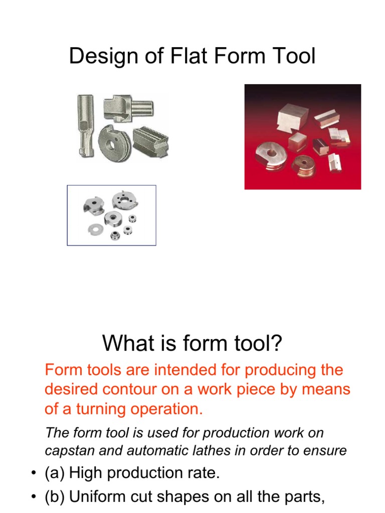 Design of Flat Form Tool | PDF