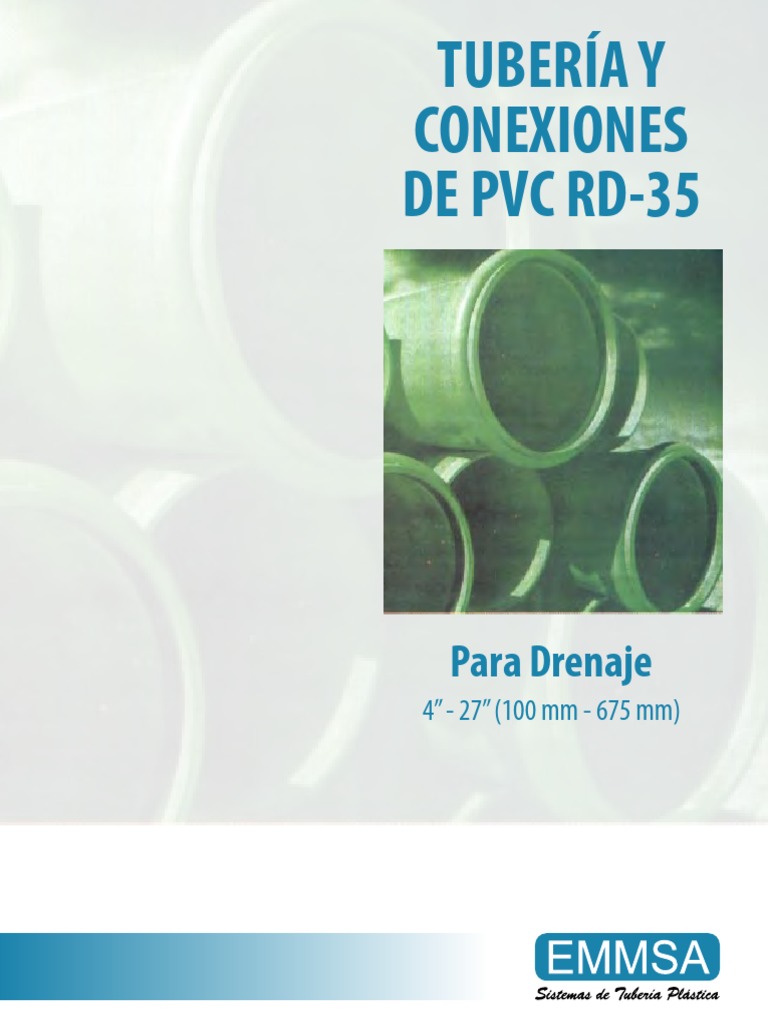 Tubería PVC RD-35 para Drenaje | PDF | Rigidez | Tubería (transporte de ...