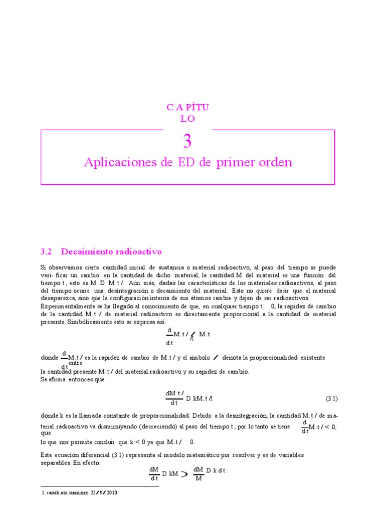 Decaimiento Radioactivo | PDF | Desintegración radioactiva | Ecuaciones