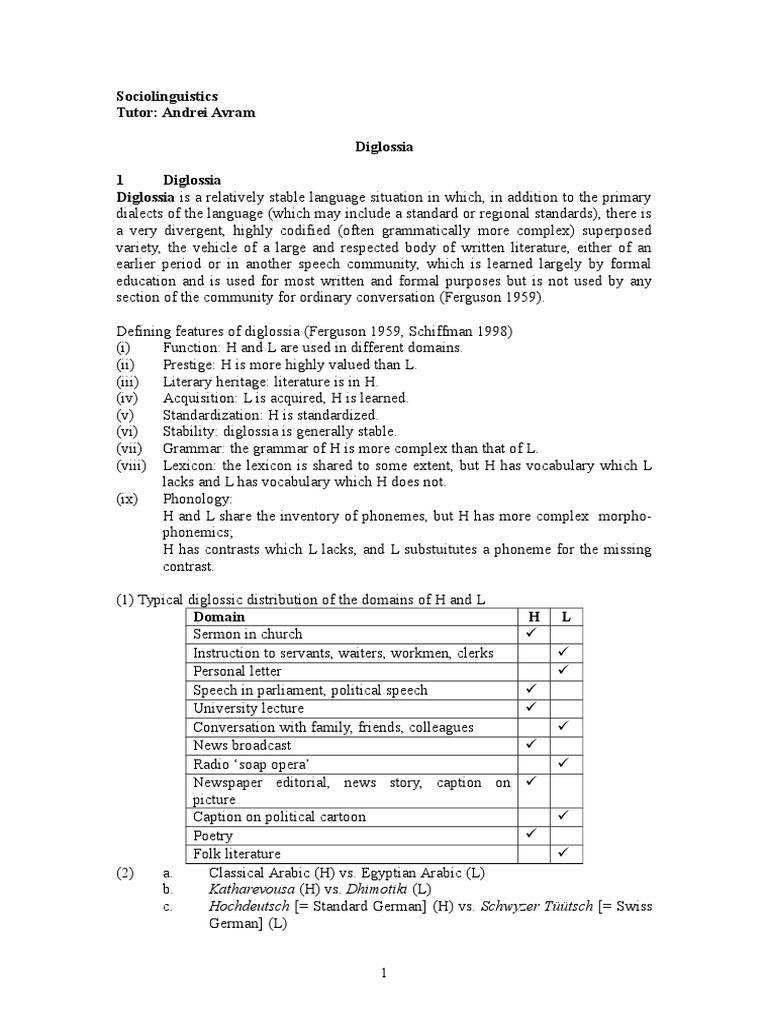 Understanding Diglossia and Katharevousa | PDF | Dialect | Multilingualism