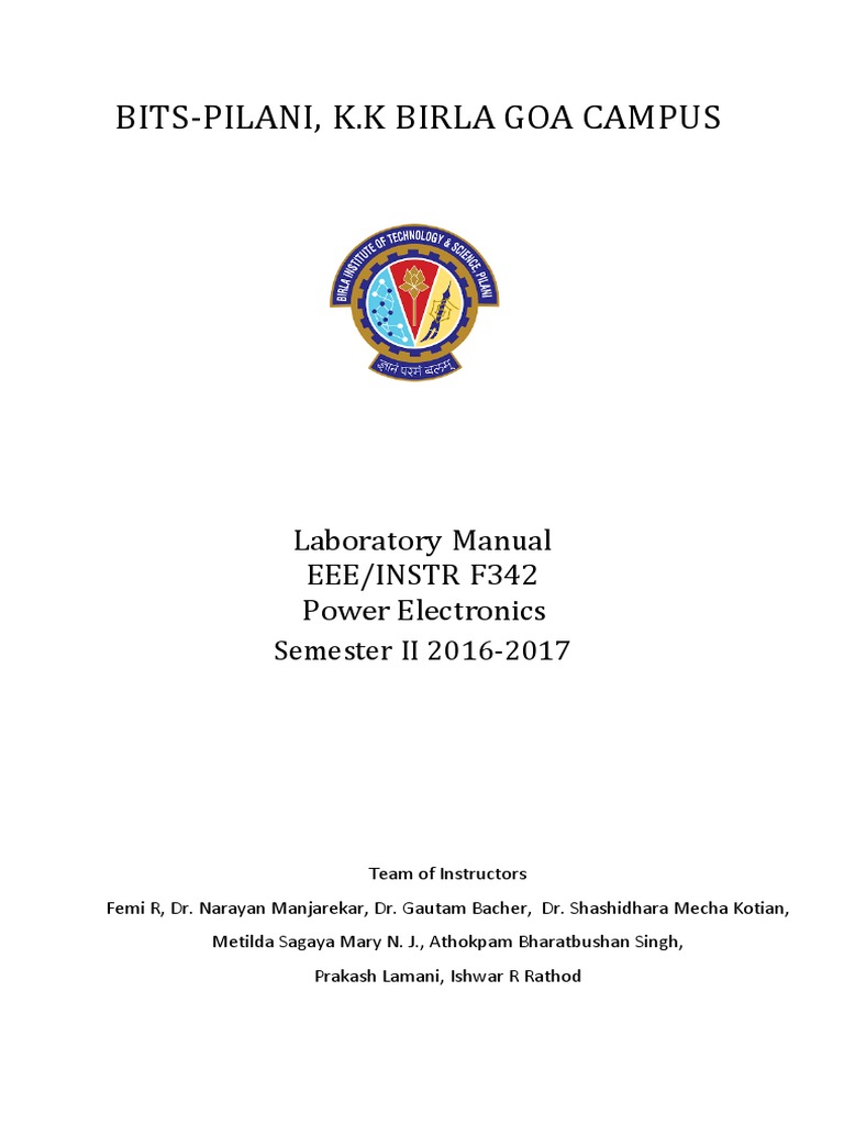 Power Electronics Lab Manual | PDF | Power Electronics | Power Supply