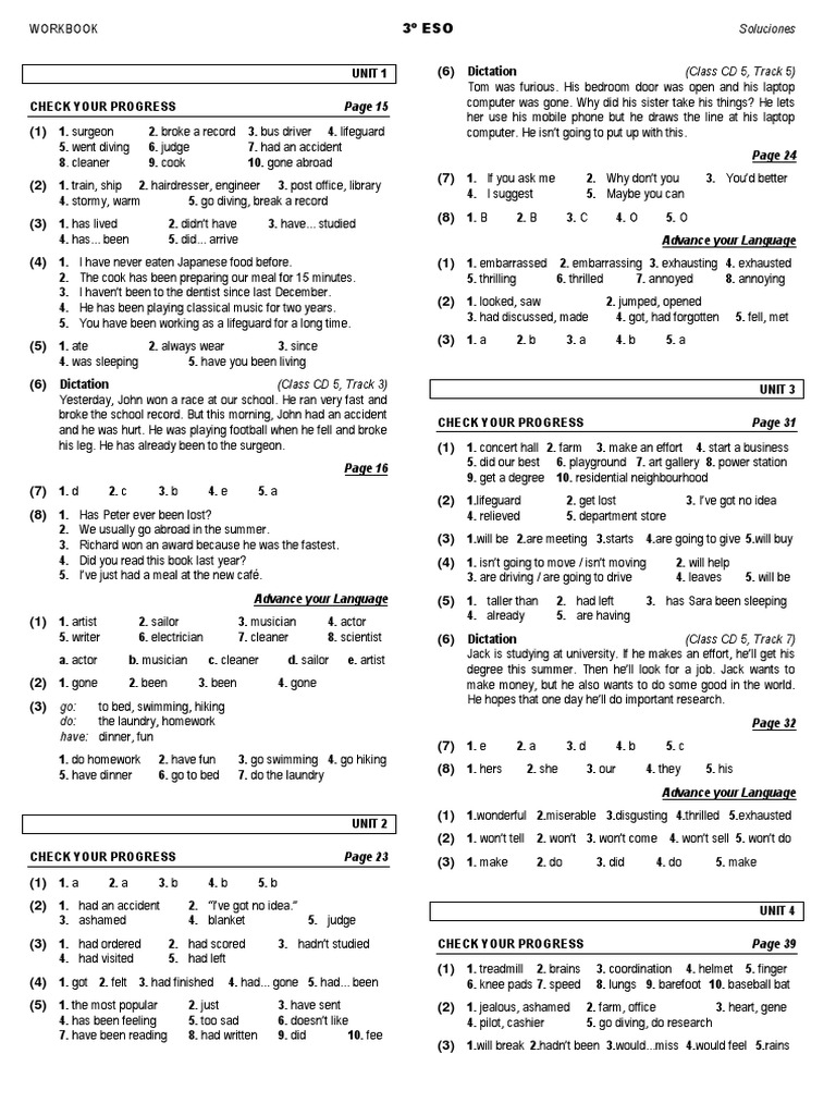 3 Eso Workbook Soluciones Pdf Pdf