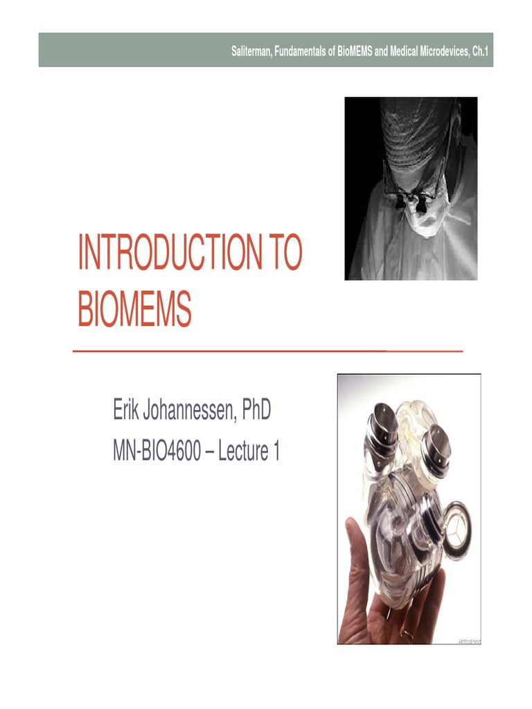 01 BIO4600 BioMEMS Introduction | Microelectromechanical Systems ...