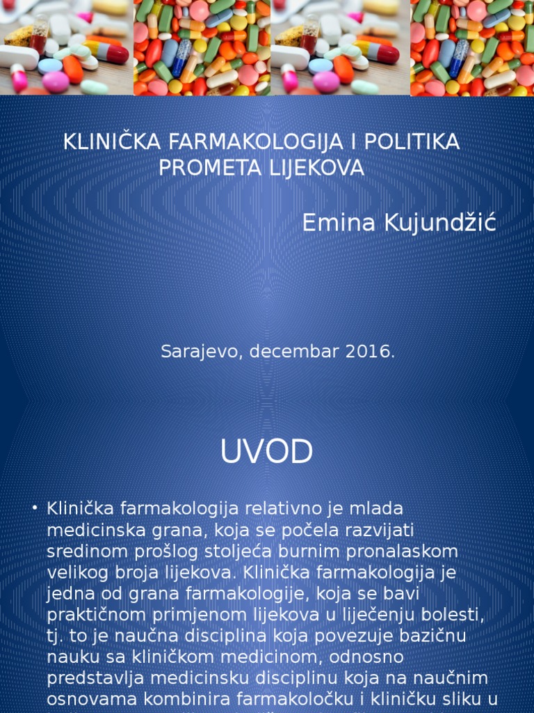 Klinička Farmakologija I Politika Prometa Lijekova | PDF