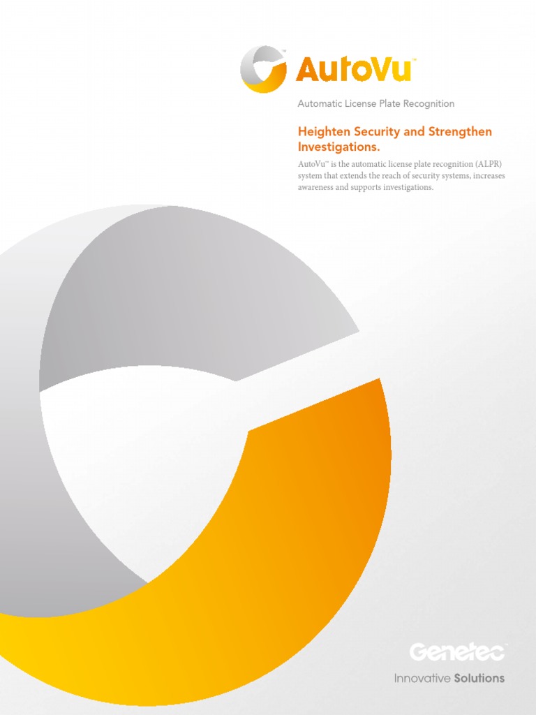 En Genetec AutoVu IP License Plate Recognition | PDF | Surveillance ...