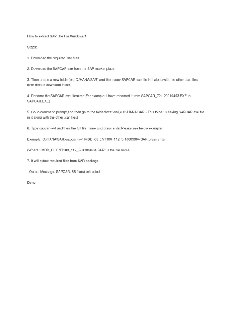 Extracting SAR File | PDF