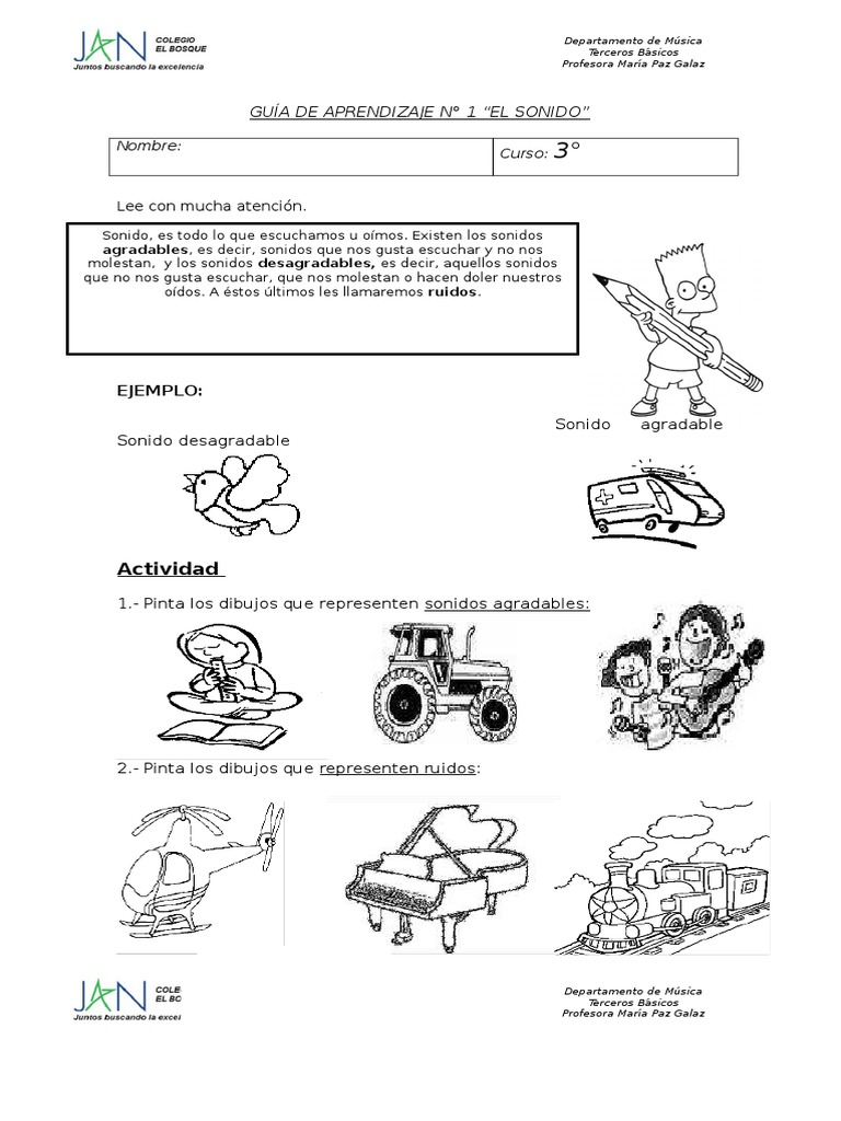 Guía de Sonido para Tercero Básico | PDF | Sonido | Artes (general)
