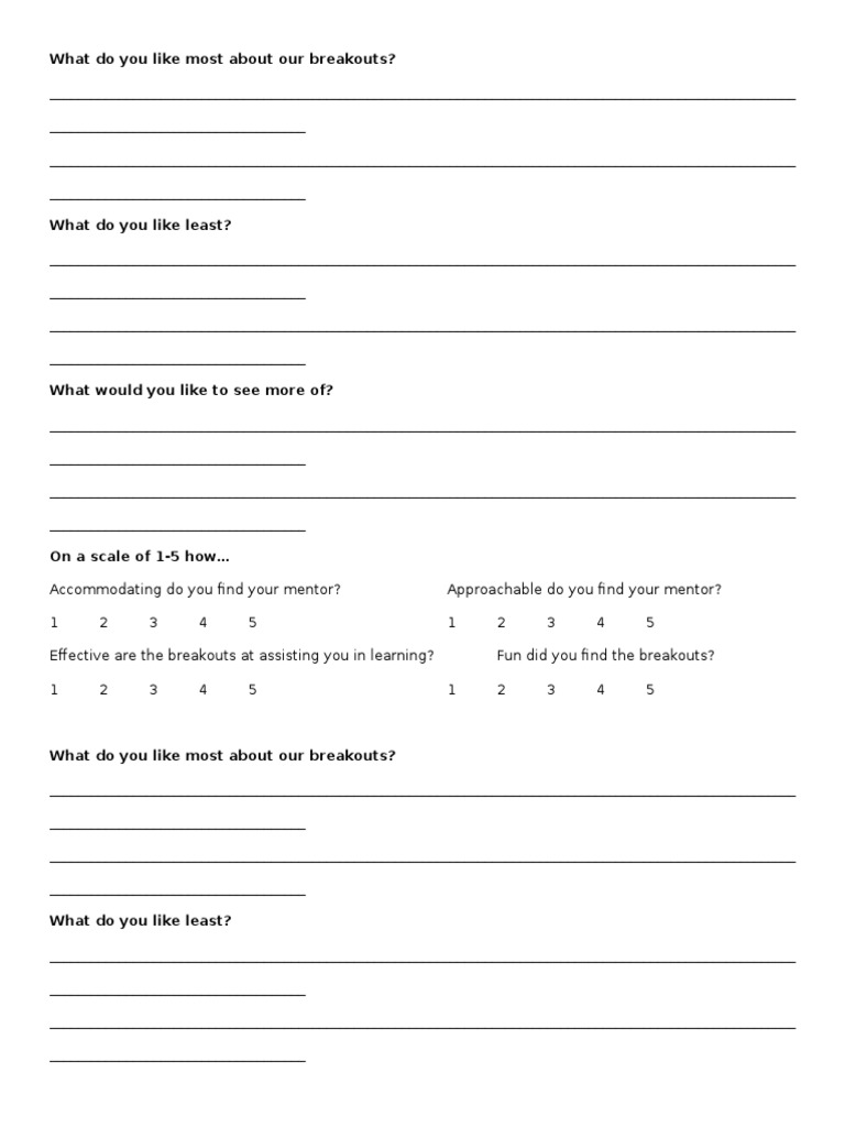 Feedback Forms | PDF
