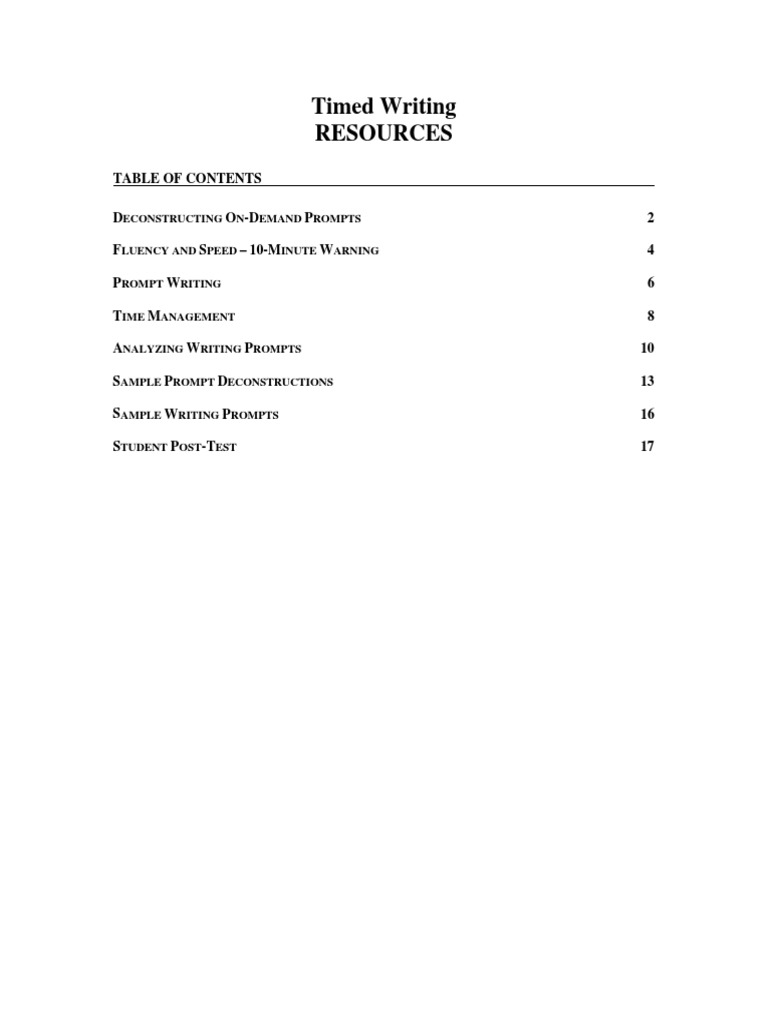Timed Writing Strategies for Students | PDF | Audience | Reason