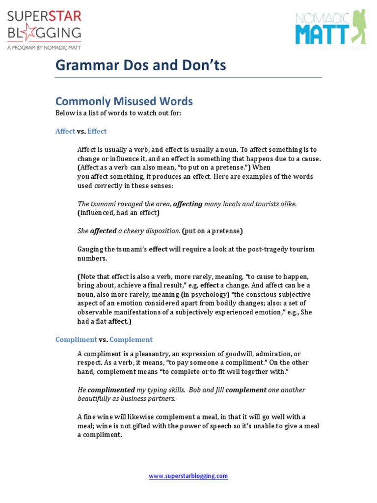 Grammar Dos and Don'ts: A Comprehensive Guide to Commonly Misused Words ...