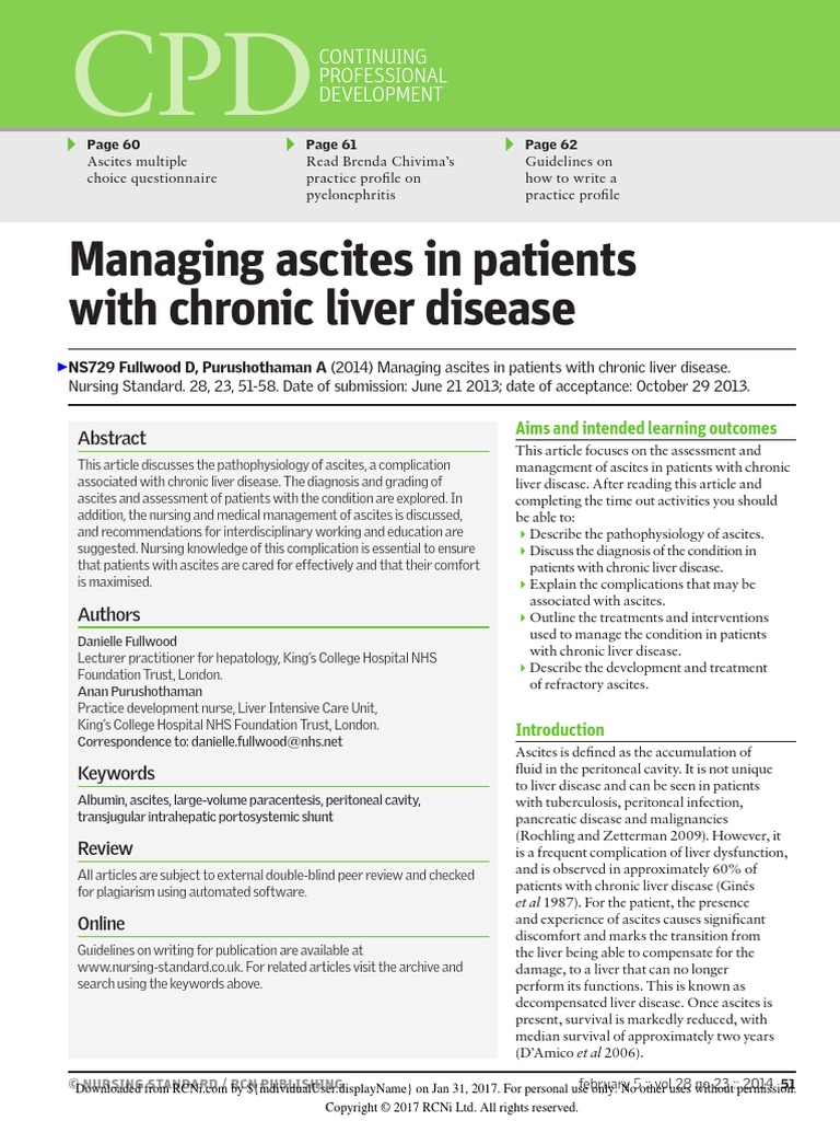 Ascites Pdf Pdf Liver Medical Specialties