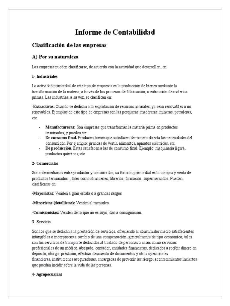 Informe de Contabilidad | Compañía de responsabilidad limitada ...