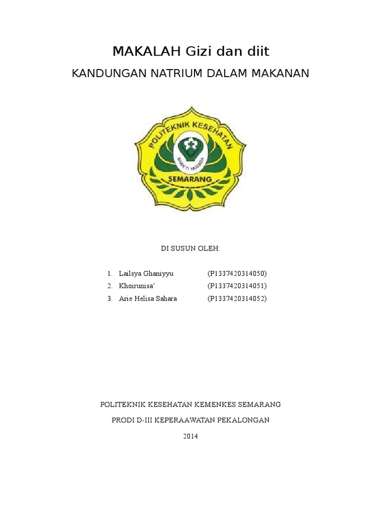 Kandungan Natrium Dalam Makanan | PDF