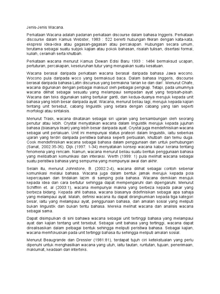 Jenis-Jenis Wacana | PDF