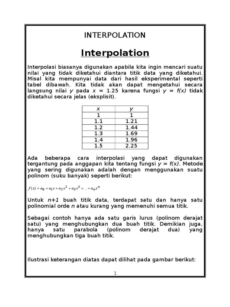 Contoh Soal Interpolasi Polinomial | PDF