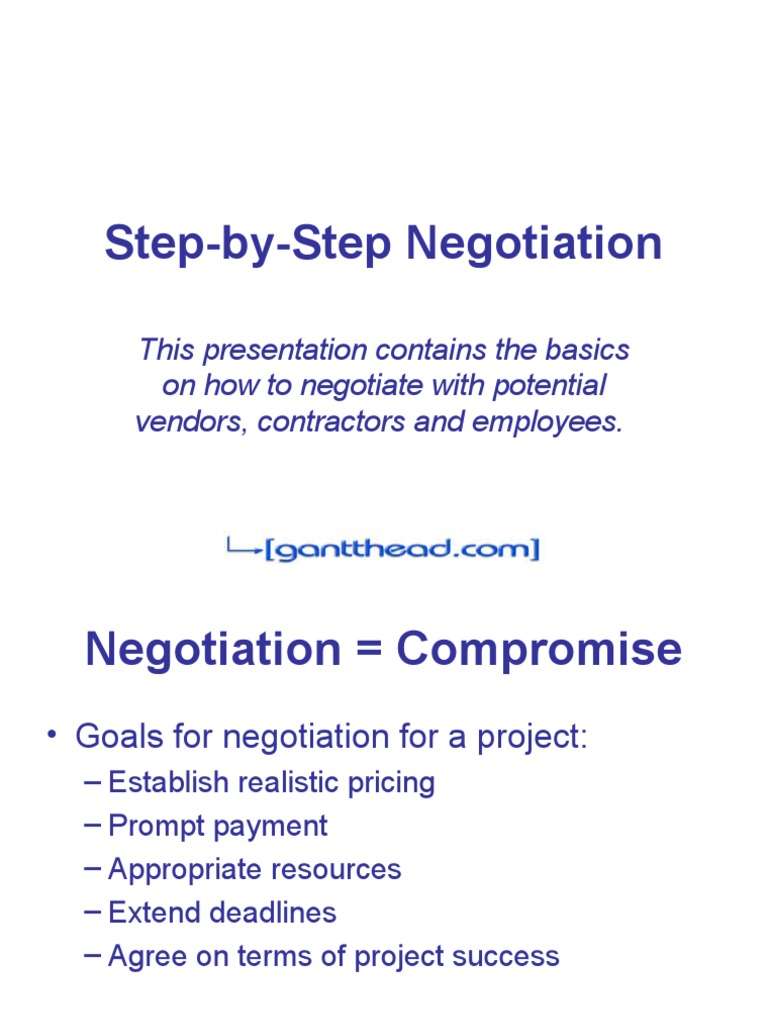 Step-by-Step Negotiation | PDF | Negotiation | Request For Proposal