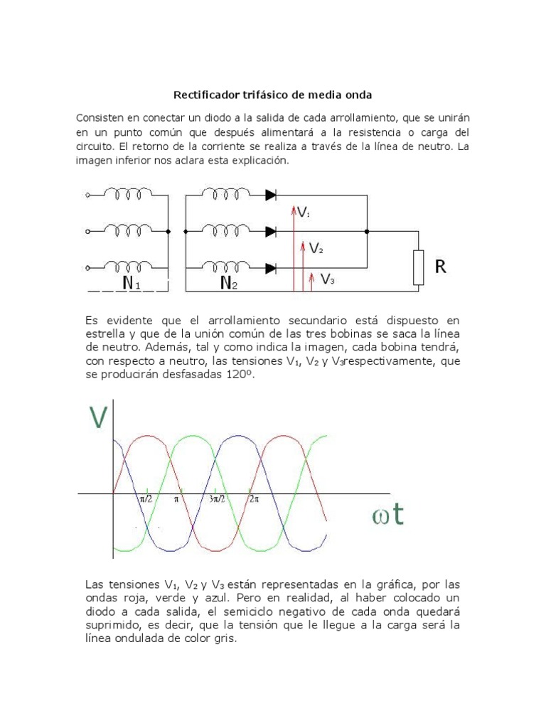 Rectificador Trifásico de Media Onda y Onda Completa | Rectificador | Electromagnetismo
