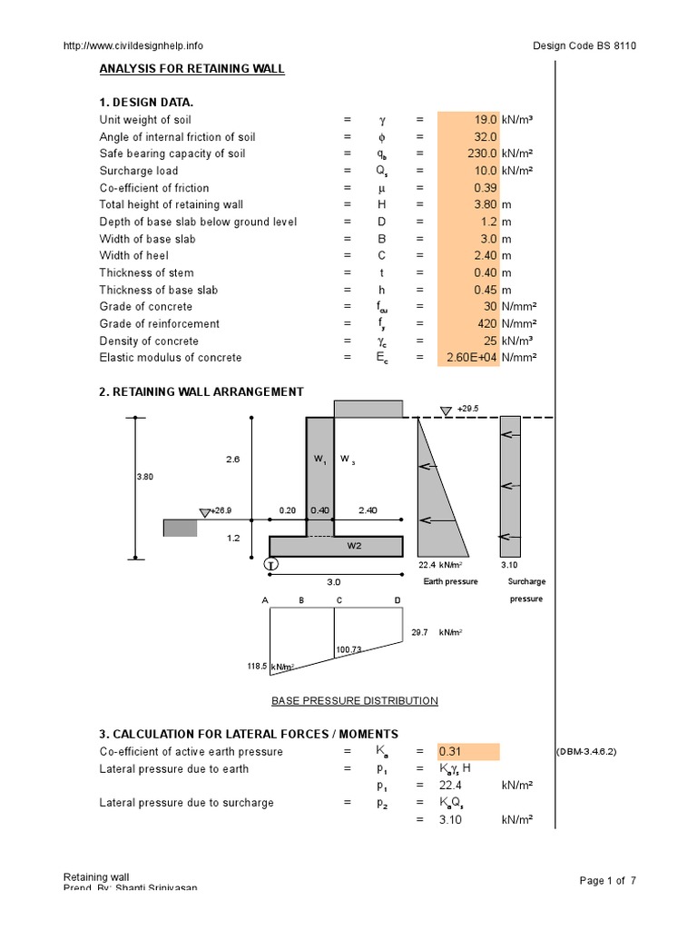 RETAININGWALL | PDF | Stress (Mechanics) | Concrete