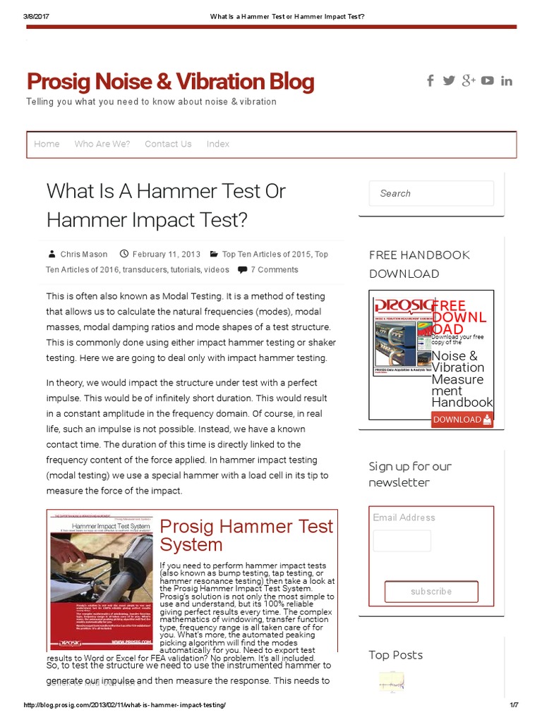 What Is A Hammer Test or Hammer Impact Test | PDF | Mechanics | Physics