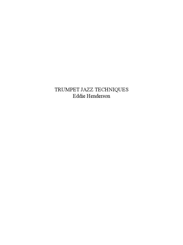 Jazz Trumpet Techniques and Exercises | PDF | Chord (Music) | Scale (Music)