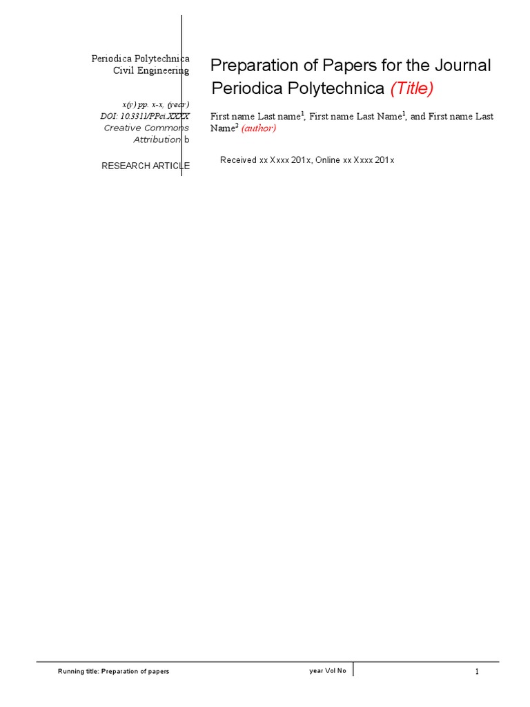 MS Template Periodica Polytechnica CI | PDF | Image Resolution ...
