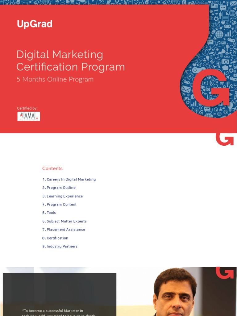Brochure-UpGrad Digital Marketing Certification Program | Download Free ...