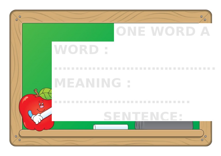 Word: .. Meaning: .. Sentence: One Word A DAY | PDF
