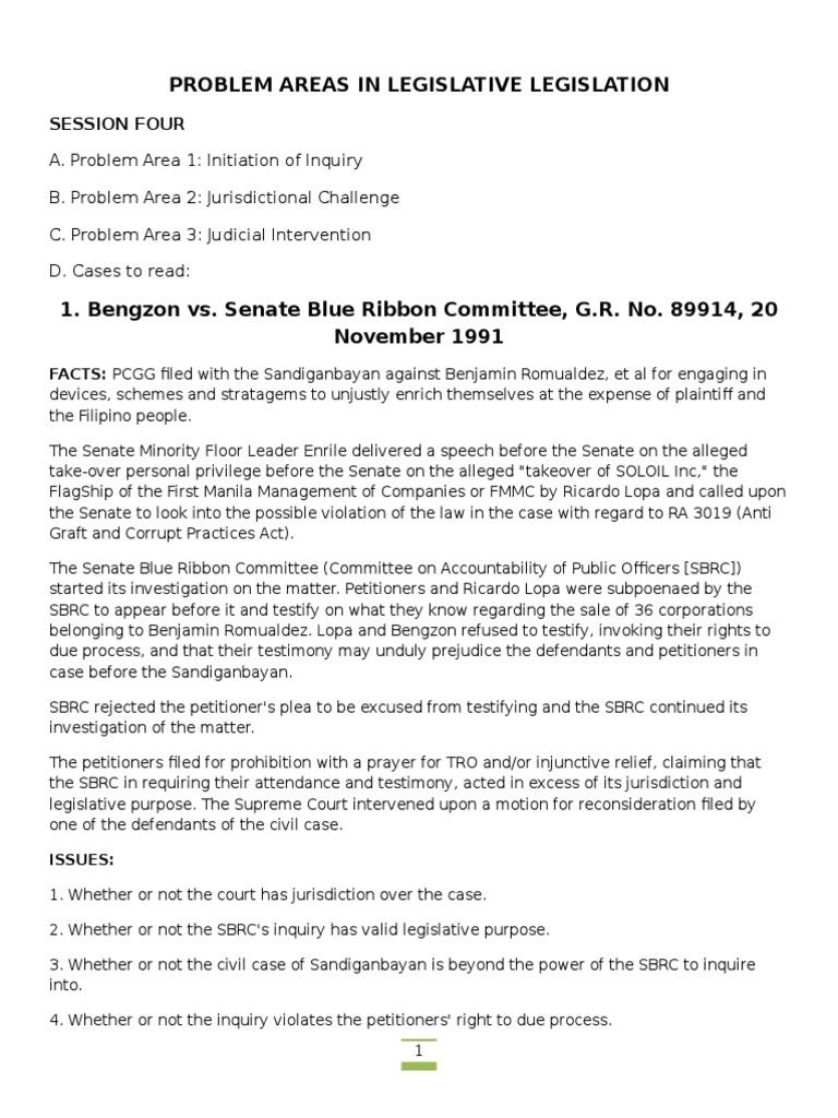 Legislative Inquiries, Set 1, Digests | PDF | United States Senate ...